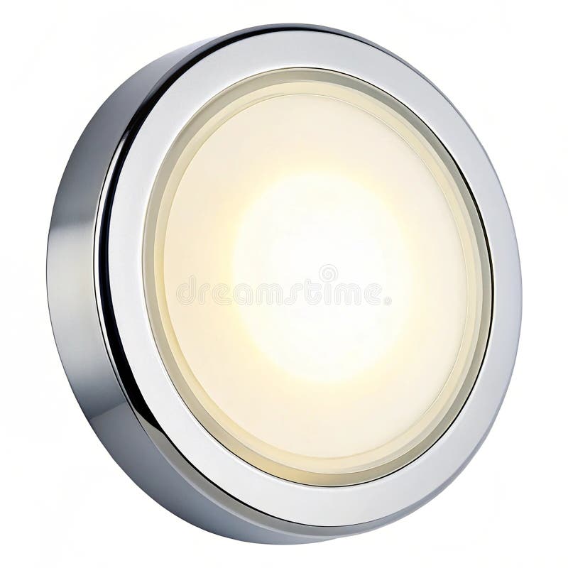 Flush Mount Round LED Light with Chrome Rim Stock Illustration ...
