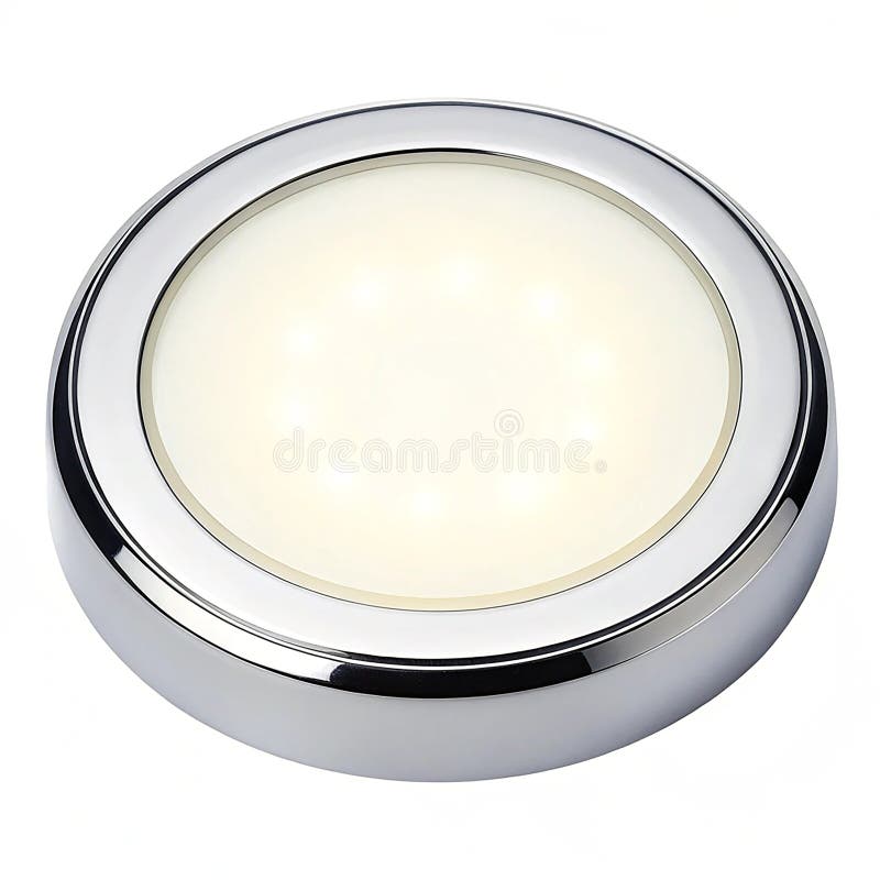 Flush Mount Round LED Light with Chrome Rim Stock Illustration ...