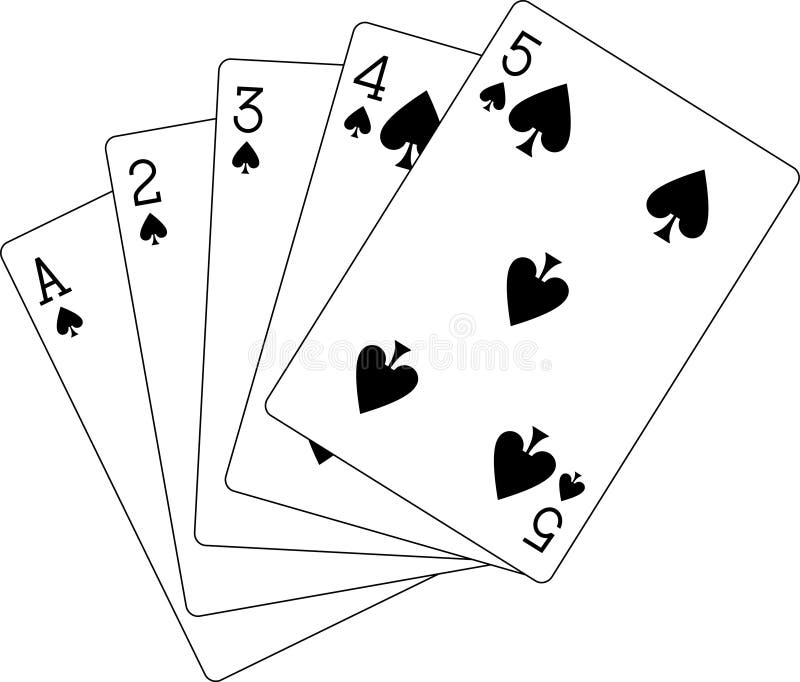 Flush spades ace to five stock vector. Illustration of royal - 18179257