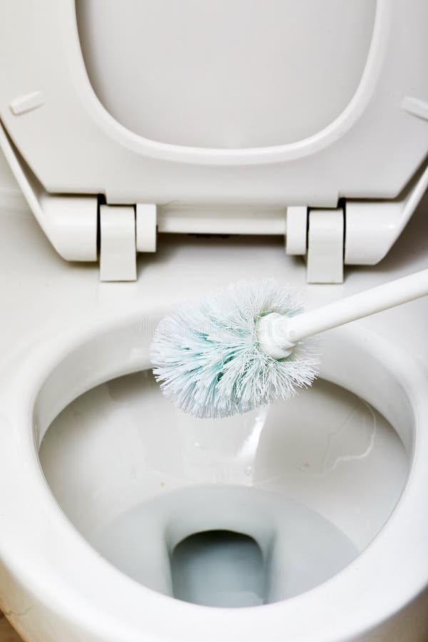 Flush Toilet Bowl Cleaning. Stock Image - Image of bathroom, flush ...