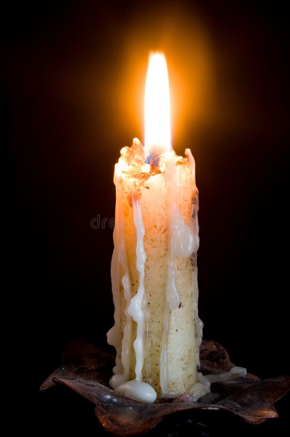Flushed Candle Isolated in Black and with the Melted Wax Falling Down ...
