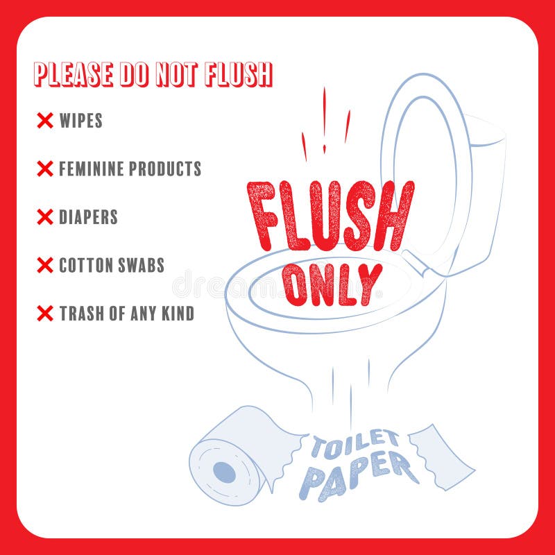 Do Not Flush Toilet Paper Stock Illustrations – 115 Do Not Flush Toilet ...