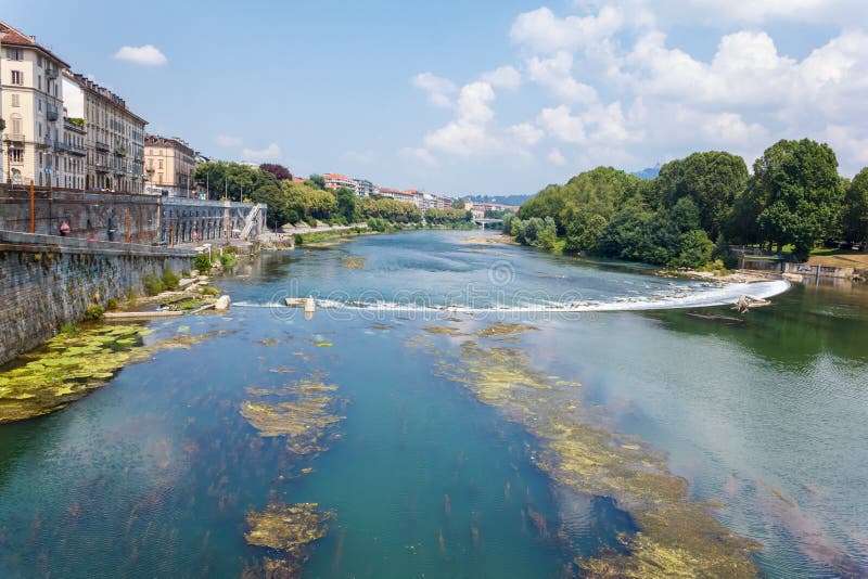 Fluss PO, Turin stockfoto. Bild von bäume, vittorio, italien - 77352128