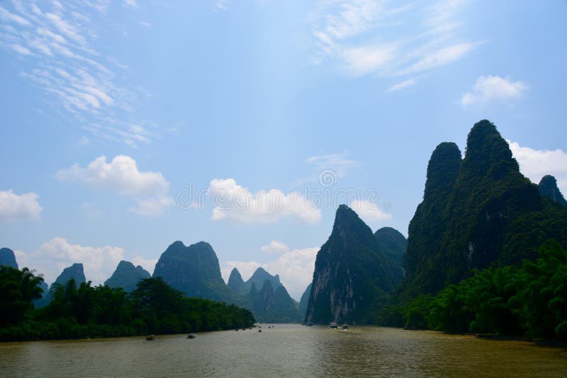 Fluss-Reiseflug China-Guilin Li Stockbild - Bild von korb, huhn: 55042133
