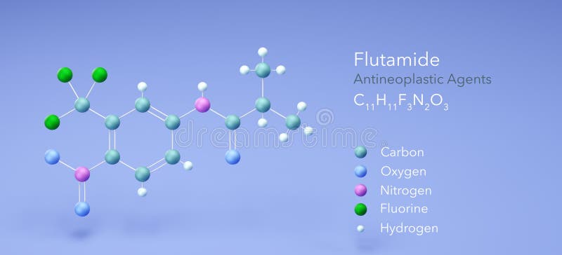 Flutamide Molecule, Molecular Structures, Antineoplastic Agents, 3d ...