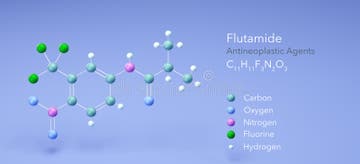 Flutamide Molecule, Molecular Structures, Antineoplastic Agents, 3d ...