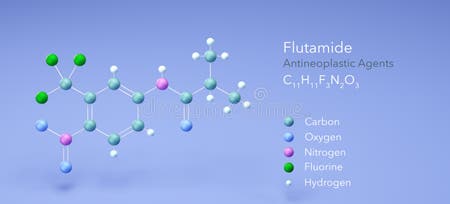 Flutamide Molecule, Molecular Structures, Antineoplastic Agents, 3d ...