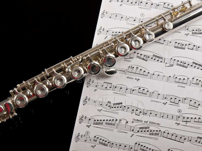 Flute stock photo. Image of silver, macro, shiny, metallic - 19758136