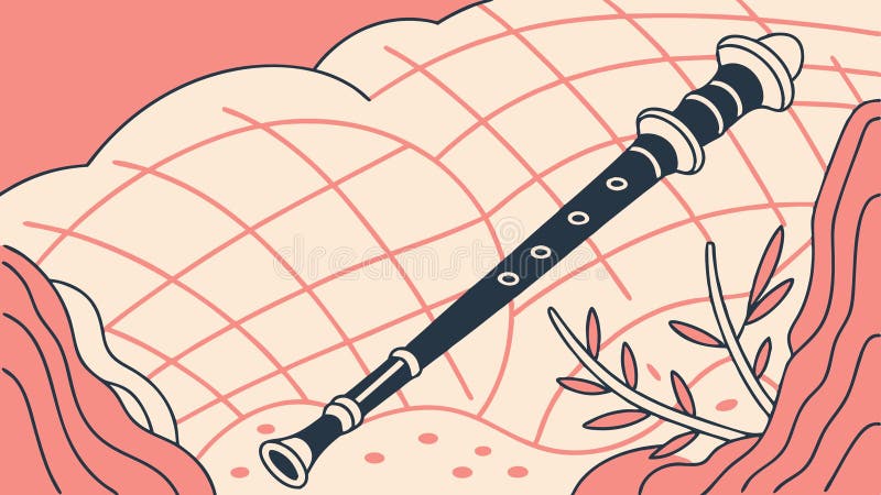 Flute on Abstract Wavy Background, Musical Flow Vector Design, Vector ...