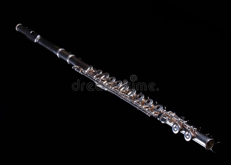 Flute in a black box stock photo. Image of flutist, classic - 73239798