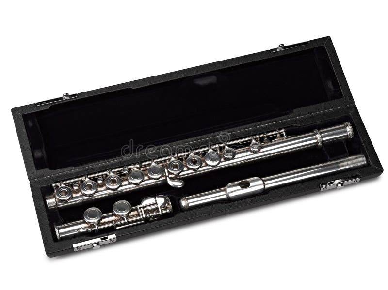 Flute in Box Isolated on White Stock Image - Image of winds, play: 25288361