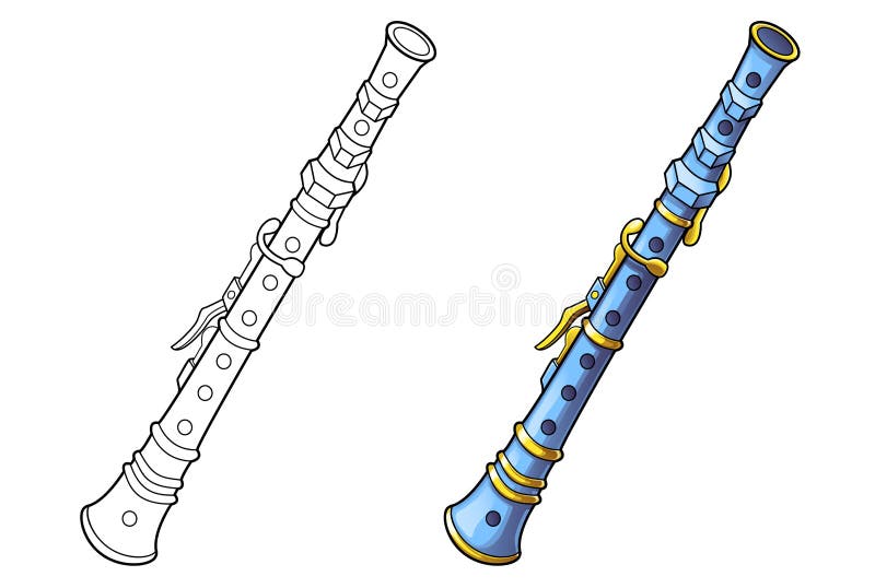 Flute Outline Coloring Stock Illustrations – 85 Flute Outline Coloring ...