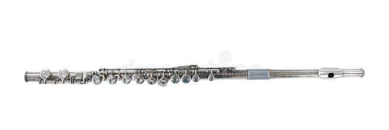 Flute : Classical Musical Instrument Flute on White Background Stock ...