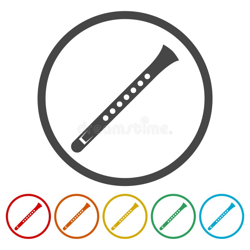 Flute Icons Set - Vector Illustration Stock Vector - Illustration of ...