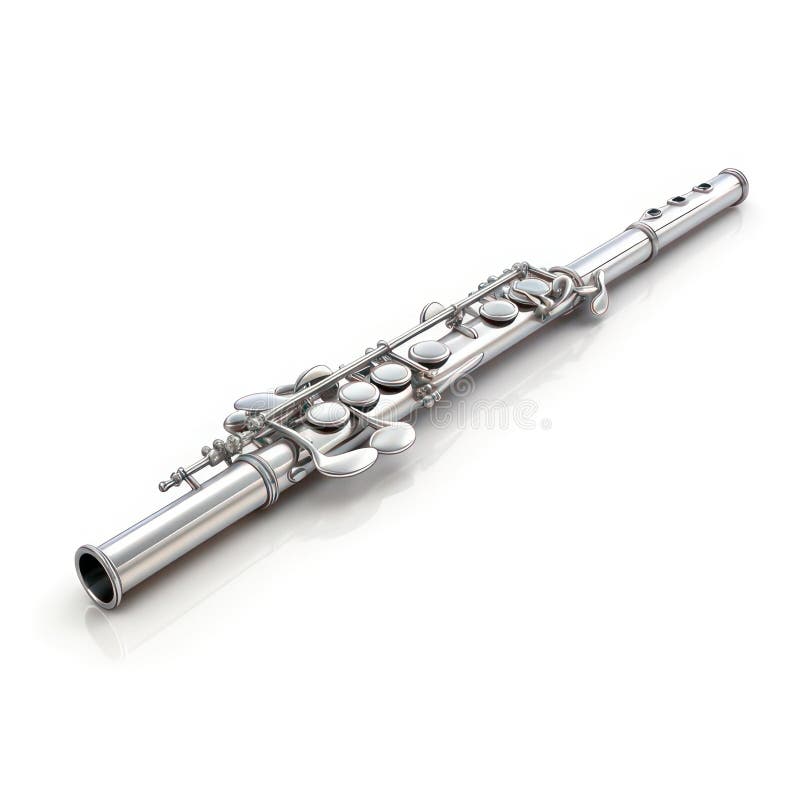 Flute Isolated on White Created with Generative AI. Silver Flute ...