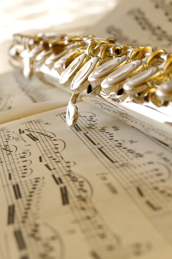 Flute and music stock image. Image of reflection, instrument - 21337567