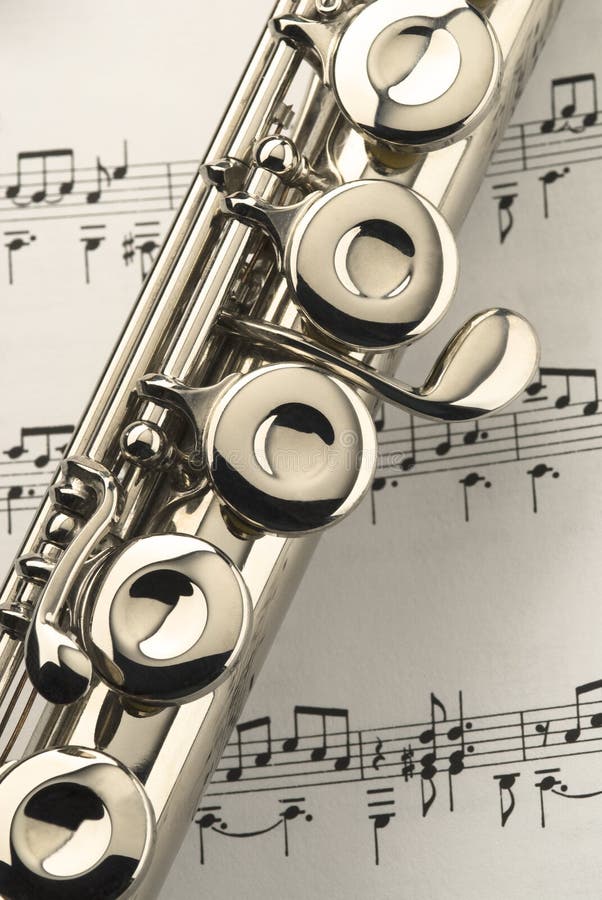 Silver flute instrument stock image. Image of classic - 8805427