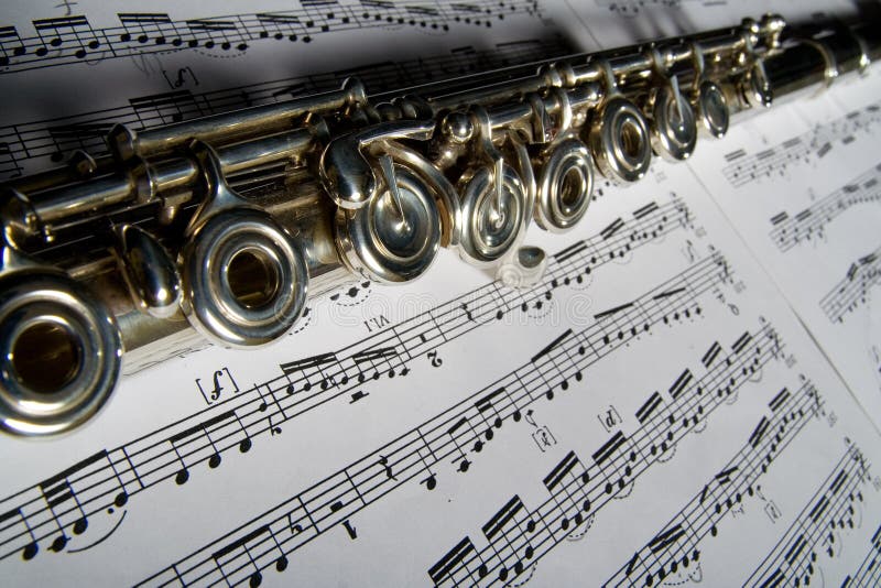 Flute and notes stock photo. Image of music, flute, band - 8264886