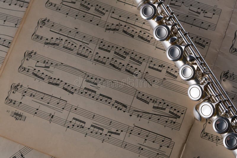 Flute on Old Notes Background for Graphic and Web Design, Modern ...