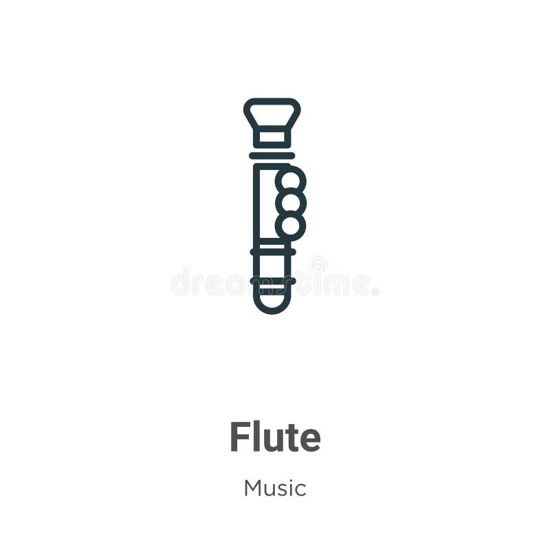 Flute Outline Vector Icon. Thin Line Black Flute Icon, Flat Vector ...