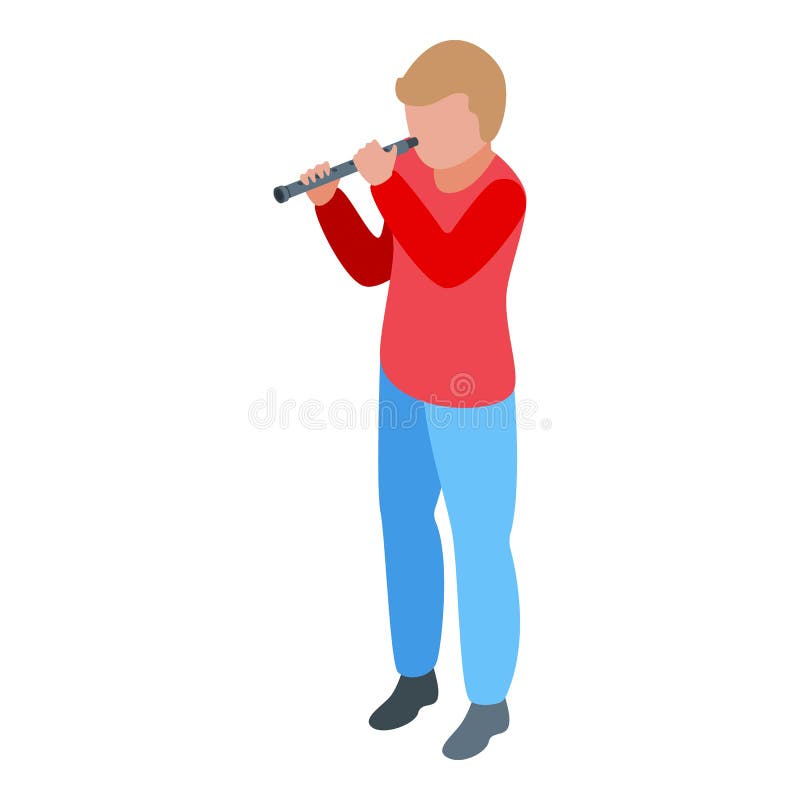 Flute Play Icon Isometric Vector. Music Drum Stock Vector ...
