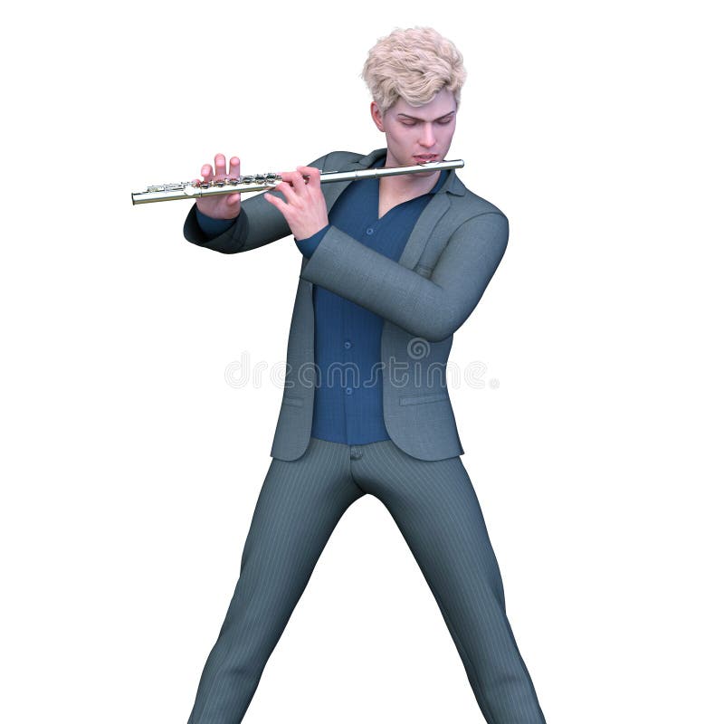 Flute player stock photo. Image of music, muscle, young - 117623940
