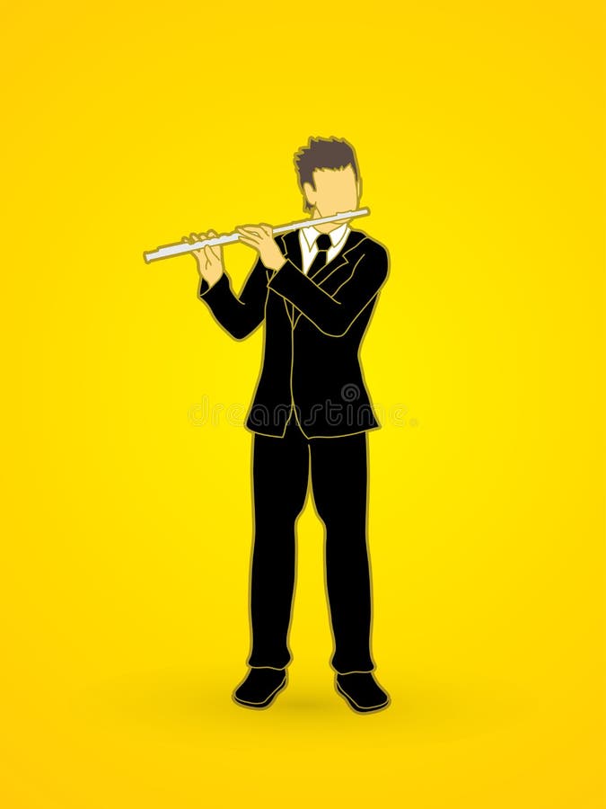 Flute Player Border Vector Illustration Stock Vector - Illustration of ...