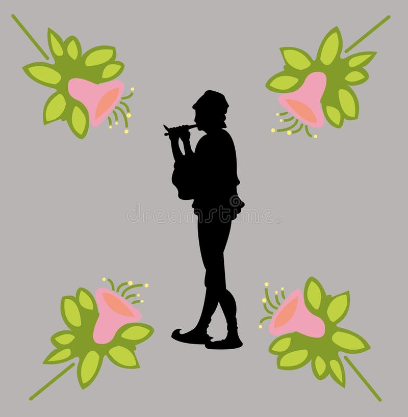 Flute-playing man stock vector. Illustration of clarinet - 296043401