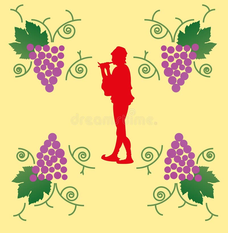 Flute-playing man stock vector. Illustration of brand - 296043403