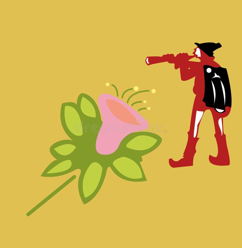 Flute-playing man stock vector. Illustration of font - 296043475