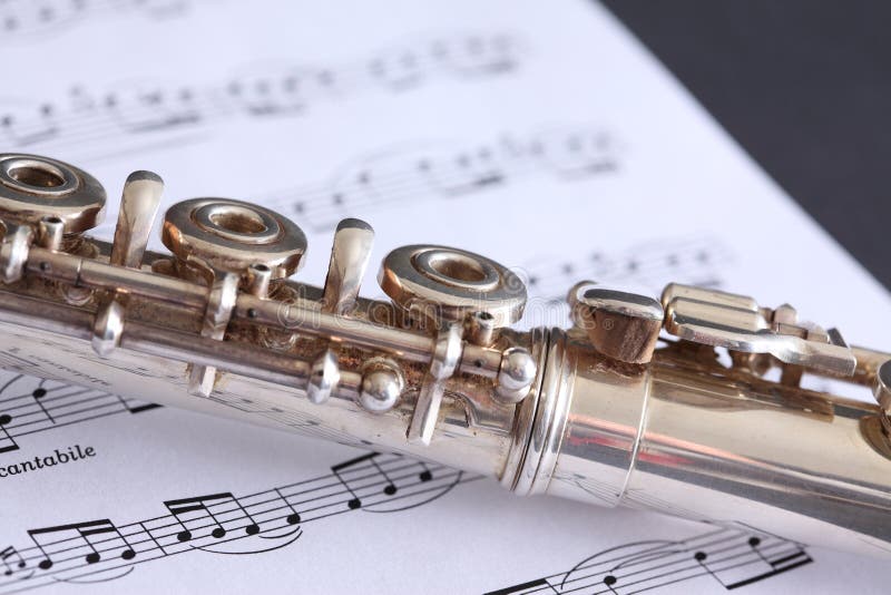 Flute and Sheet Music stock image. Image of stops, sheet - 12833781