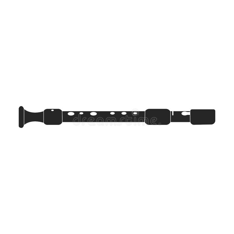 Flute Vector Icon.Black Vector Icon Isolated on White Background Flute ...