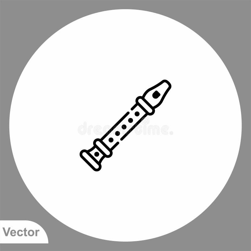 Flute Vector Icon Sign Symbol Stock Vector - Illustration of abstract ...