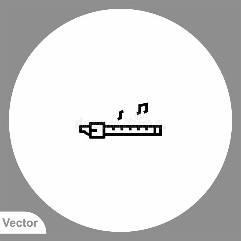 Flute Vector Icon Sign Symbol Stock Vector - Illustration of abstract ...