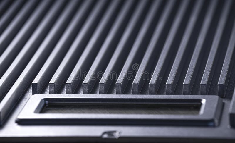 Fluted Metal Surface Next To a Control Panel Stock Image - Image of ...