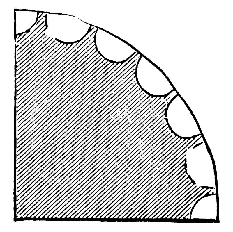 Fluting Plan, the Ionic and Corinthian Column, Vintage Engraving Stock ...