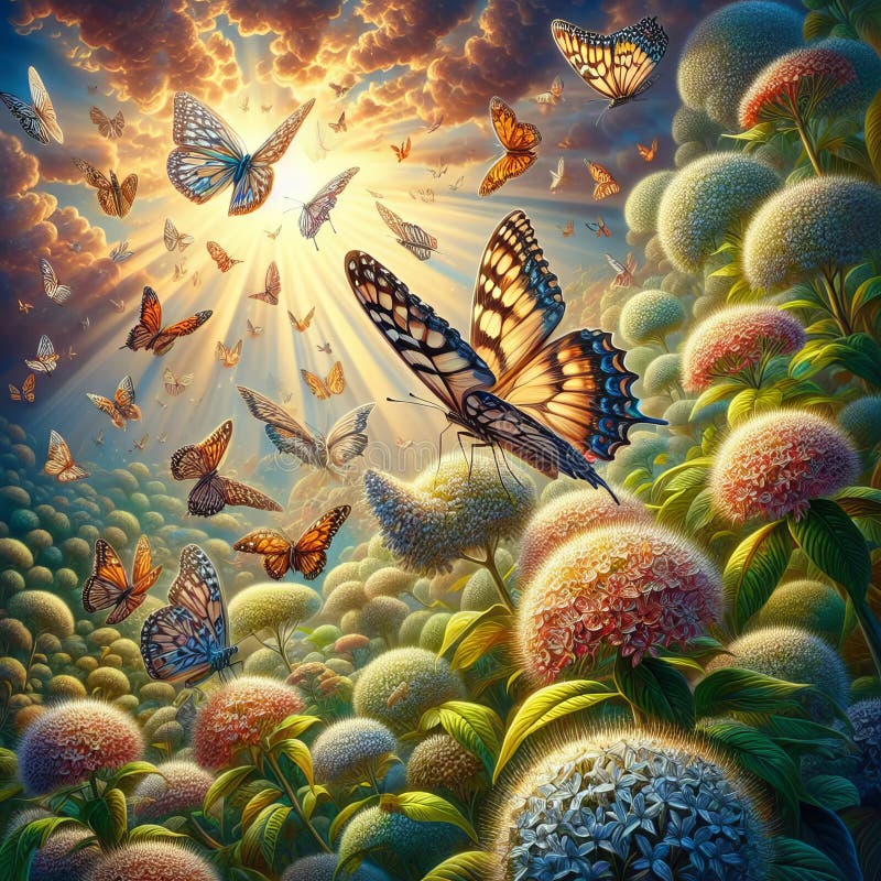 Fluttering Butterflies, Close Up, Phot Stock Photo - Image of ...