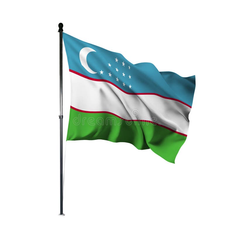 Fluttering Flag of Uzbekistan Stock Illustration - Illustration of ...