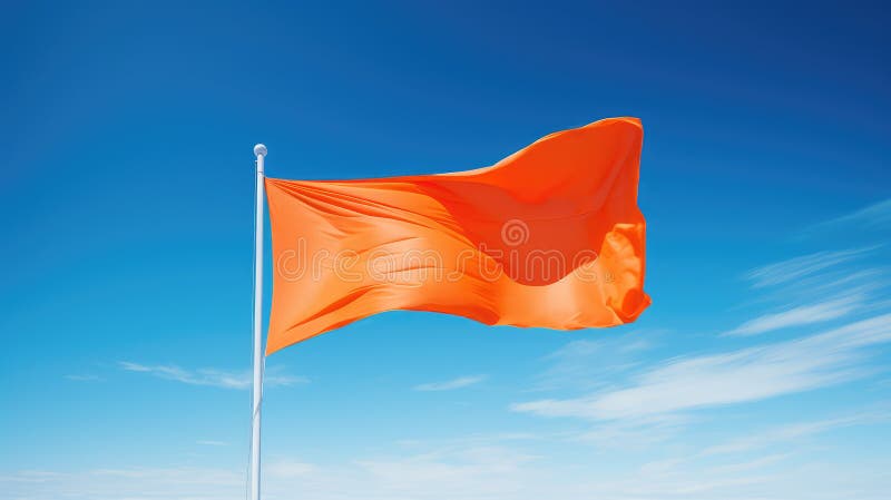 Fluttering Orange Flag Banner Stock Illustration - Illustration of ...