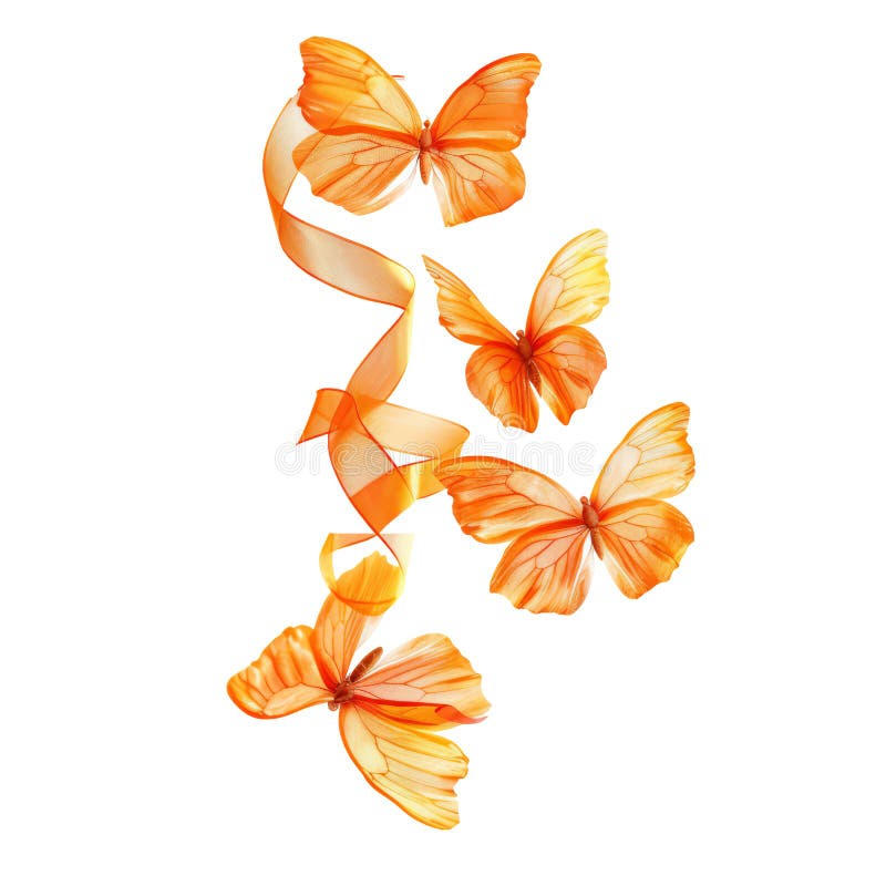 Fluttering Ribbon Isolated on Transparent Background. Stock Image ...