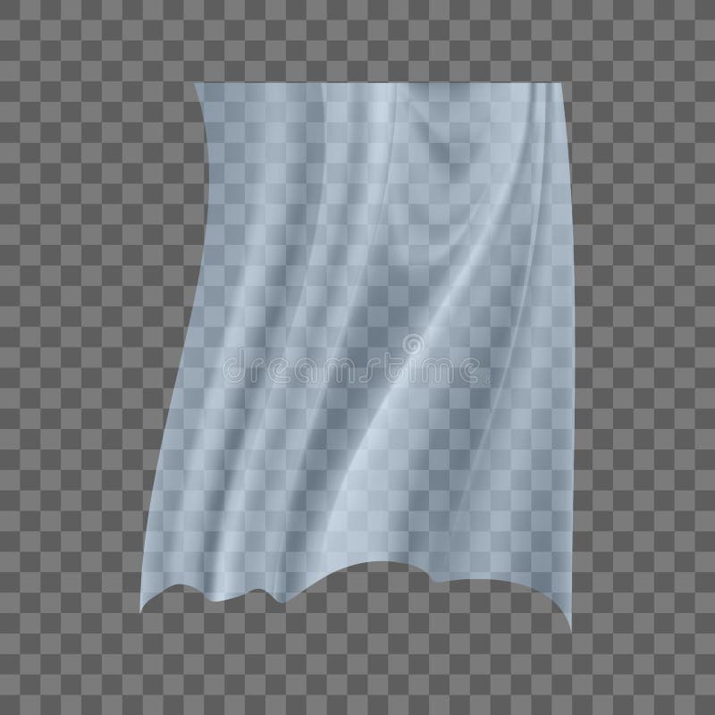 Fluttering White Cloth Vector. Curved Icon. Twisted Effect. Wavy ...