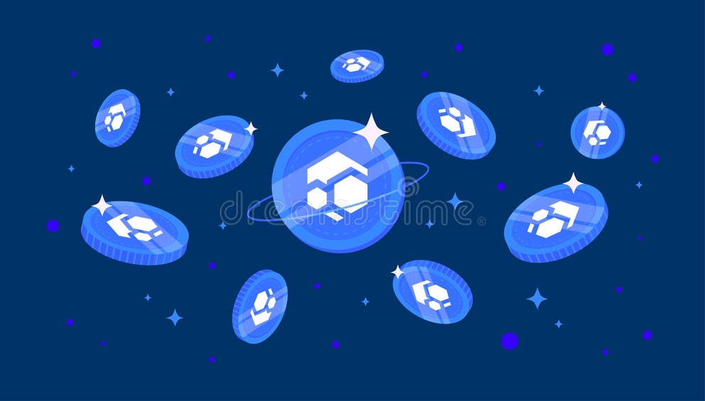 Flux Coins Falling from the Sky. Flux Cryptocurrency Concept Banner ...