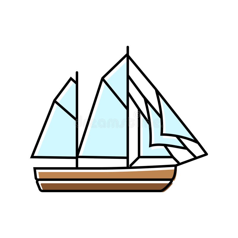 Fluyt Ancient Ship Color Icon Vector Illustration Stock Illustration ...