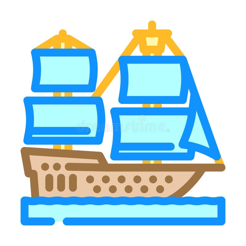 Fluyt Ancient Ship Color Icon Vector Illustration Stock Vector ...
