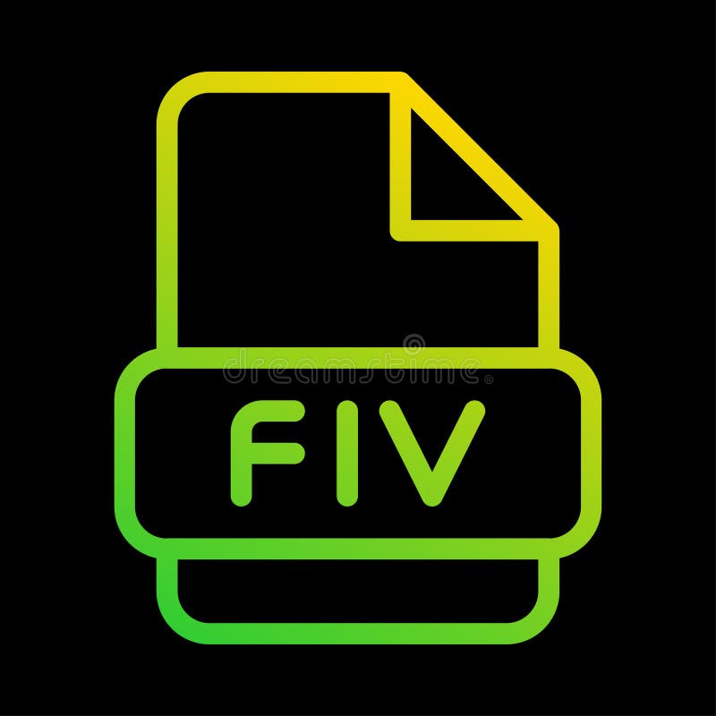 Flv File Type Icon. Document, Format, Extension. with an Outline ...