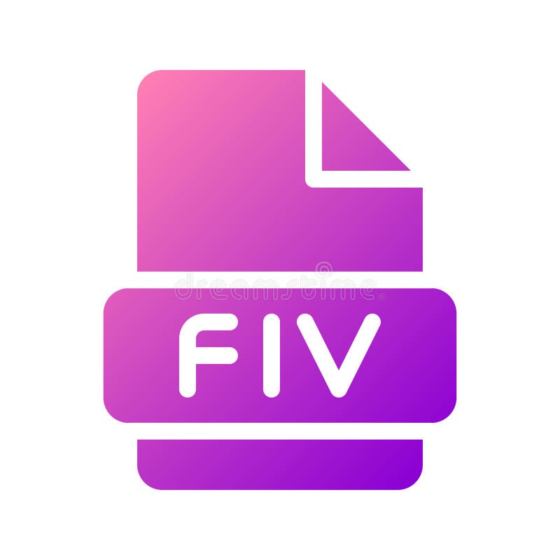 Flv Video File Symbol Icon with Sleek Gradient Fill Style Stock Vector ...