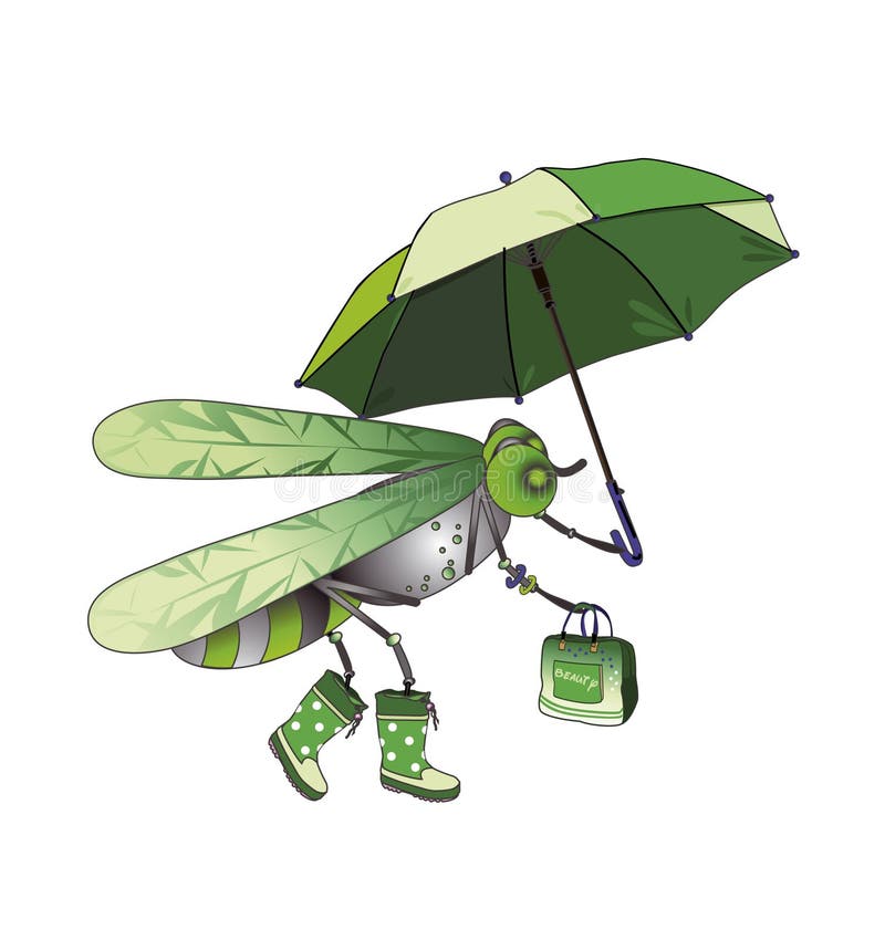 Giant Fly with Blank Sign stock illustration. Illustration of ...