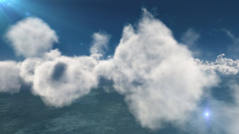 Fly Above Big Clouds, 3d Illustration Render Stock Illustration ...