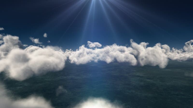Fly Above Big Clouds, 3d Illustration Render Stock Illustration ...