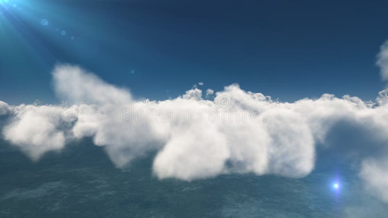 Fly Above Big Clouds, 3d Illustration Render Stock Illustration ...